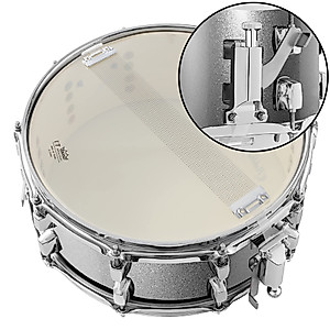 Ashthorpe Snare Drum Set with Remo Head (Silver) - Student Beginner Kit with Stand, Padded Gig Bag, Practice Pad, Neck Strap, and Sticks
