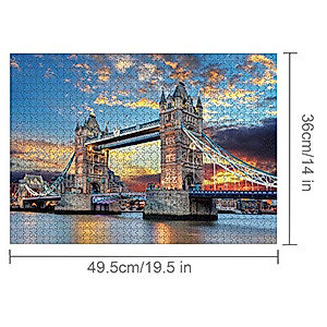 ELITELIVING-S 1000 Piece Puzzle for Adult Jigsaw Puzzles for Adults/Teens/Kids (1000 Piece London Tower Bridge Puzzles)