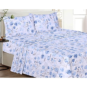 RUVANTI 100% Cotton Sheets - Crispy Cooling Percale Sheets for Full Size Bed, Breathable & Durable Full Sheet Set, 16 Inches Deep Pocket Bed Sheets, Monotones, 4 Pieces