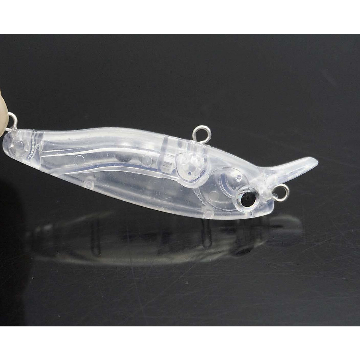 10PCS Unpainted Lure Blanks 6.36g 6.6cm with Free 6mm Eye Crankbait Simulation Blank Body Clear Hard Baits Trout Salmon Minnow Lure Popper Lures Topwater Freshwater 8423