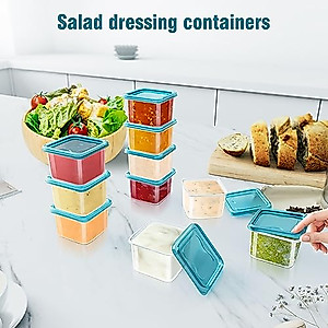 Mosville 10 PCS Small Containers with Lids, 4 OZ Airtight and Stackable Salad Dressing Container To Go and BPA Free Condiment Containers, Baby Food Containers Microwave & Dishwasher Safe……