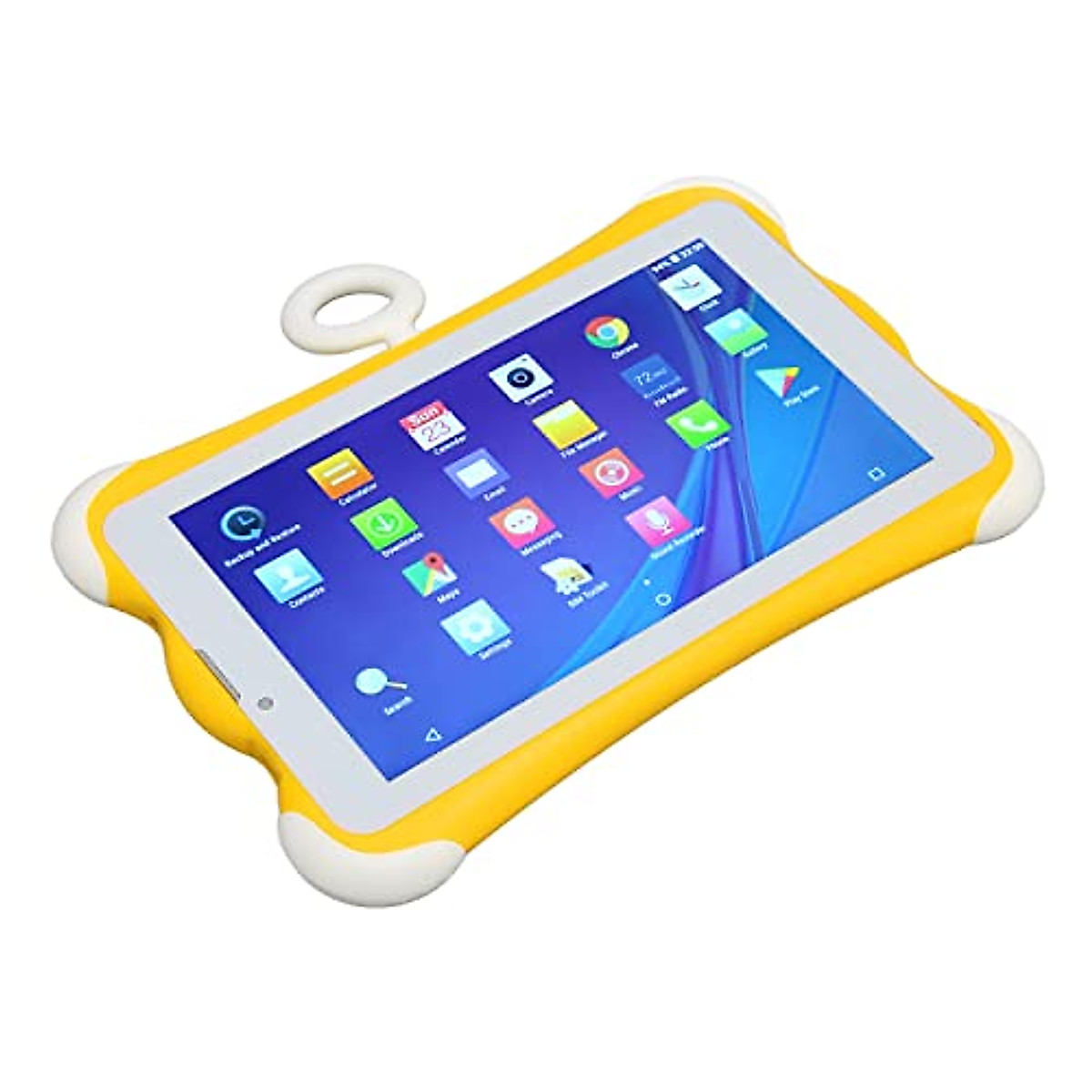 VINGVO WiFi Kids Tablet, 6000mAh Battery Yellow Children Tablet 3GB+32GB Easy Access MTK6582 CPU Processor 7 Inch for Reading (US Plug)
