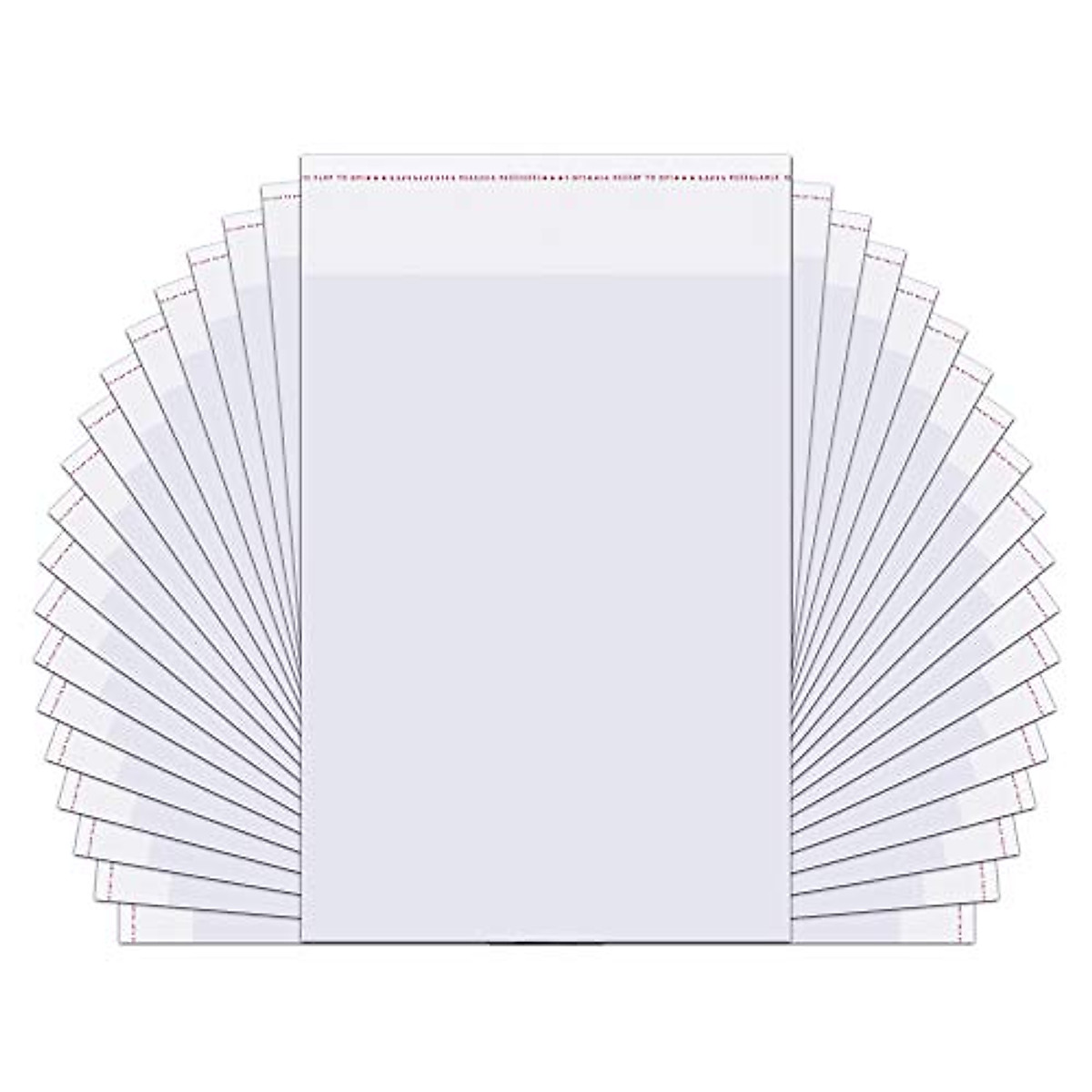 KnR Harmony Self Sealing Resealable Bags 12x18 200pcs Clear Adhesive Cello Bags Plastic Cellophane Bags for Apparel Clothing T-shirt Pants Storage Packaging 14 Sizes to Choose from