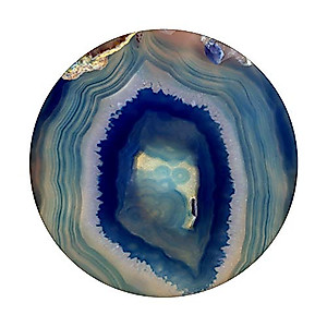 Blue Geode, Agate crystal PopSockets Grip PopSockets PopGrip: Swappable Grip for Phones & Tablets