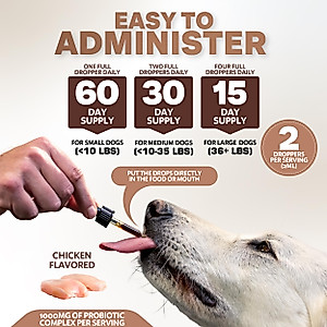 Furrever Gut Health Probiotics for Dogs - Promotes Digestive Health to Sooth and Protect - Supports Occasional Diarrhea, Healthy Skin, Bowel Support, Allergies, Itching, & Gas - Chicken Flavor, 2oz