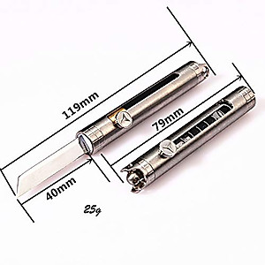 SZHOWORLD Titanium Mini Utility Knife - EDC Pocket Knife, Small Compact Box Cutter with Special High Carbon Alloy Steel, Upgraded Version