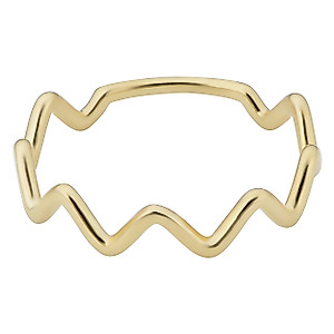 Kooljewelry 14k Yellow Gold Zigzag Ring (size 8)