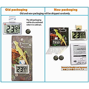 GXSTWU Reptile Hygrometer Thermometer LCD Display Digital Reptile Tank Hygrometer Thermometer with Hook Temperature Humidity Meter Gauge for Reptile Tanks, Terrariums, Vivarium (2 Packs)