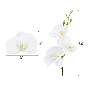 LARDUX 12 Pieces Artificial Flowers for Floating Candles Wedding Centerpiece Mini Orchid Flower Filler Vase Fillers for Wedding Dinning Table Party Home Bar Restaurant Decoration-Cream