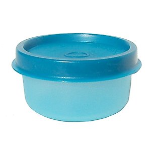 Tupperware Smidget Tiny Treasure Mini Bowl in Sheer Blue with Peacock Blue Seal