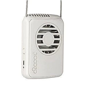 O2COOL 2" Rechargeable USB 3 Speed Personal Necklace Fan, Grey