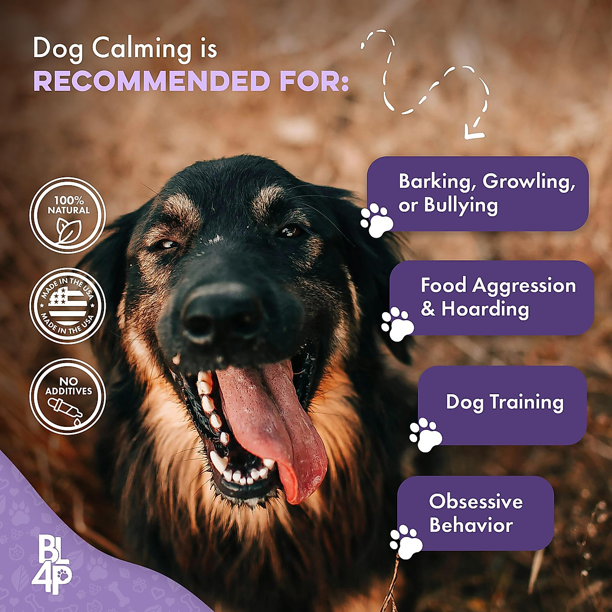 Peaceful Paws Dog Aggression & Noise Phobia Relief - Anxiety Relief for Dogs, Dog Calming Remedy for Biting, Barking, Chasing, Attacking, and Other Dog Behavior Issues - 400 Non-Drowsy, Small Pills