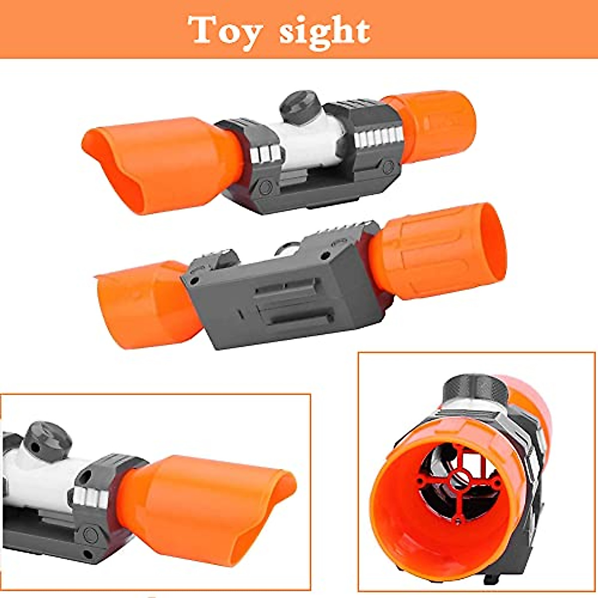 Xximuim Scope Sight for Nerf Gun,Plastic Kids Gift Tactical Scope Sight Attachment with Reticle Targeting Accessory for Modify Toy Gun(Orange)