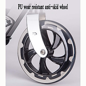 LJHBC Wheel Scooter Adult City Push Scooter Large 210mm Wheel Front and Rear Brake Easy to fold Easy to Carry Bearing 100kg (Color : Black)