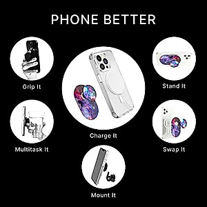 PopSockets: MagSafe Phone Grip, Phone Holder, Wireless Charging Compatible - Blue Nebula