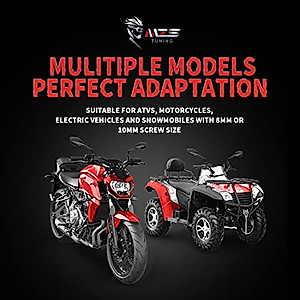 MZS ATV Mirrors, Motorcycle Rearview Mirror Handlebar Mount Universal Rear View Accessories Side Compatible Motorbike Dirt Bike Quad Street Bike Adventure Snowmobile Scooter Coolster Moped GY6 ATV's