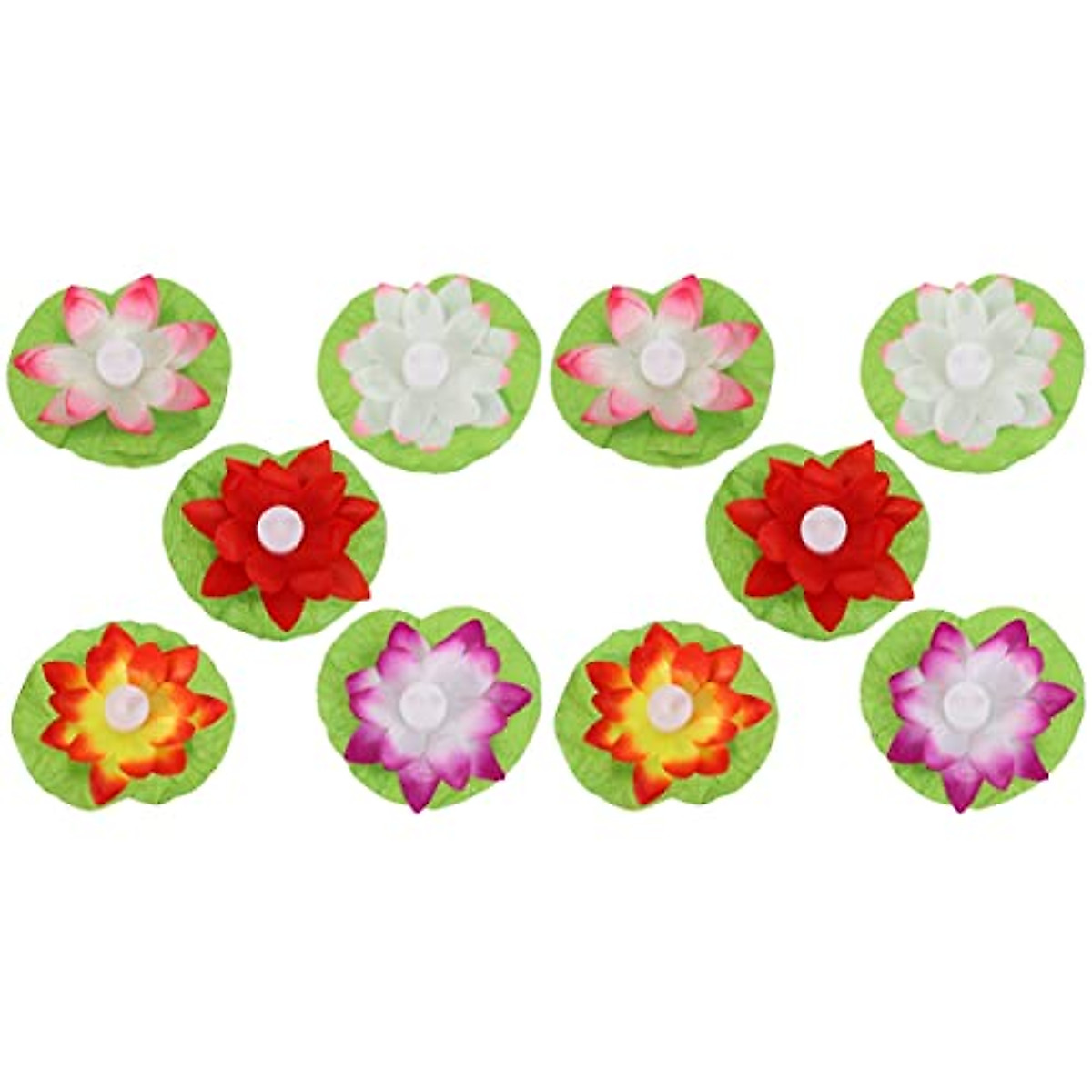 Yardwe Flower Decor 10 pcs LED Floating Pond Light Floating led Floating Flowers Floating Light Led Night Light