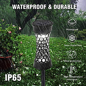 Bebrant Solar Lights Outdoor, Upgraded Solar Pathway Lights Outdoor with IP65 Waterproof & Longer Working Time Solar Landscape Lighting Solar Garden Lights Auto ON/Off for Yard Walkway Patio (4 Pack)