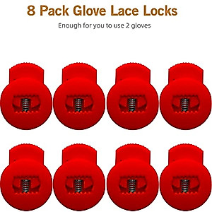 AliBall Glove Locks, Lace Locks for Baseball Glove 8 Pack, Never Need Thying Knots Again, Strong Elasticity, Made Plastic and Springs, Fits All Gloves, Baseball Glove Accessories