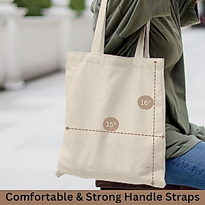 Saan Club 100% Cotton Tote Bags Bulk - Pack of 5 Canvas Tote Bags, Plain Lightweight Washable Foldable Canvas Grocery Bags, Reusable Shopping Bags for Groceries