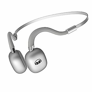 Monster Open Ear Headphones Bone Air Conduction Headphones Wireless Sport Headphones Bluetooth 5.3, Running Earphones with Enhanced Bass, IPX5 Sweatproof for Workout, 7H Playtime Built-in Mic, Silver