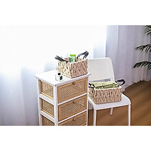 JLKIMZVO Storage Basket with Handl, Laundry Hamper, Toy Bin, for Toys Blankets Pillows Storage in Living Room Baby Nursery (Medium and Small)