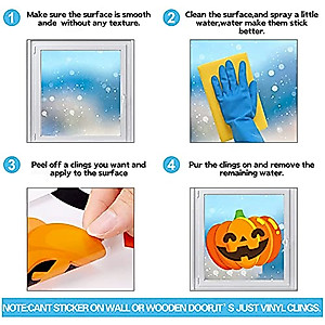 Halloween Window Clings, Cute Halloween Window Stickers, Kids Halloween Window Decals Decorations for Home Office Indoor Ourdoor Decor