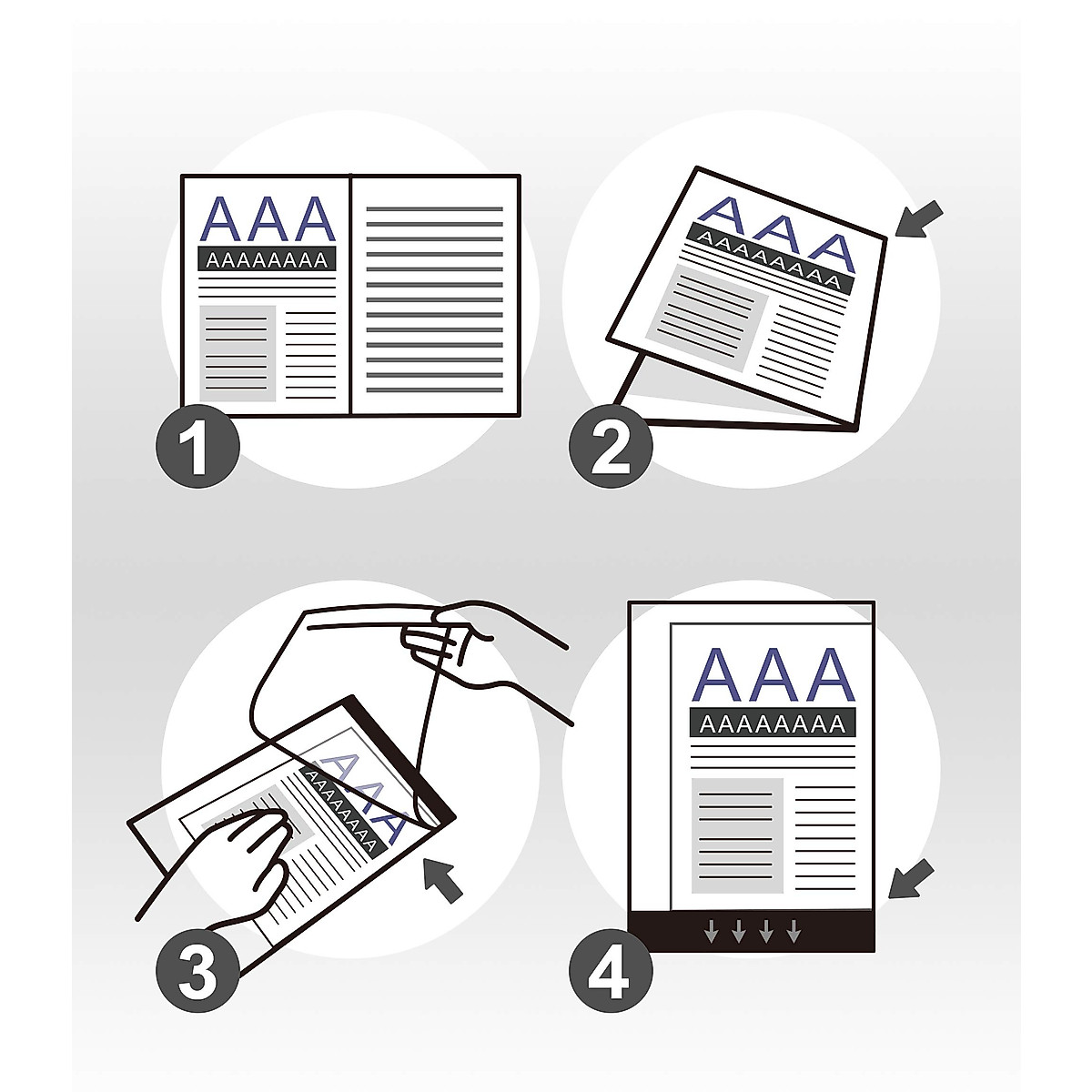 Plustek A4 / Letter Size Document Carrier Sheets (Pack of 5) - Protects Fragile Paper and A3 Size Document by Folding…