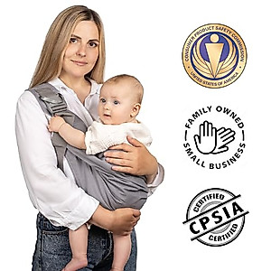 Jovi Baby Sling for Mom and Dad, Baby Shoulder Sling Carrier Newborn to Toddler, Mesh Baby Carrier Sling for Water, Baby Wraps Carrier Sling Hands Free, Baby Carrying Sling for Breastfeeding - Grey