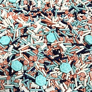 COOL MOM SPRINKLES Blue Dog Paw Sprinkles (4 oz.) – Bluey Themed Birthday Sprinkles for Decorating Cakes, Cupcakes, Cookies & Desserts – Mixed in the USA/Gluten-Free
