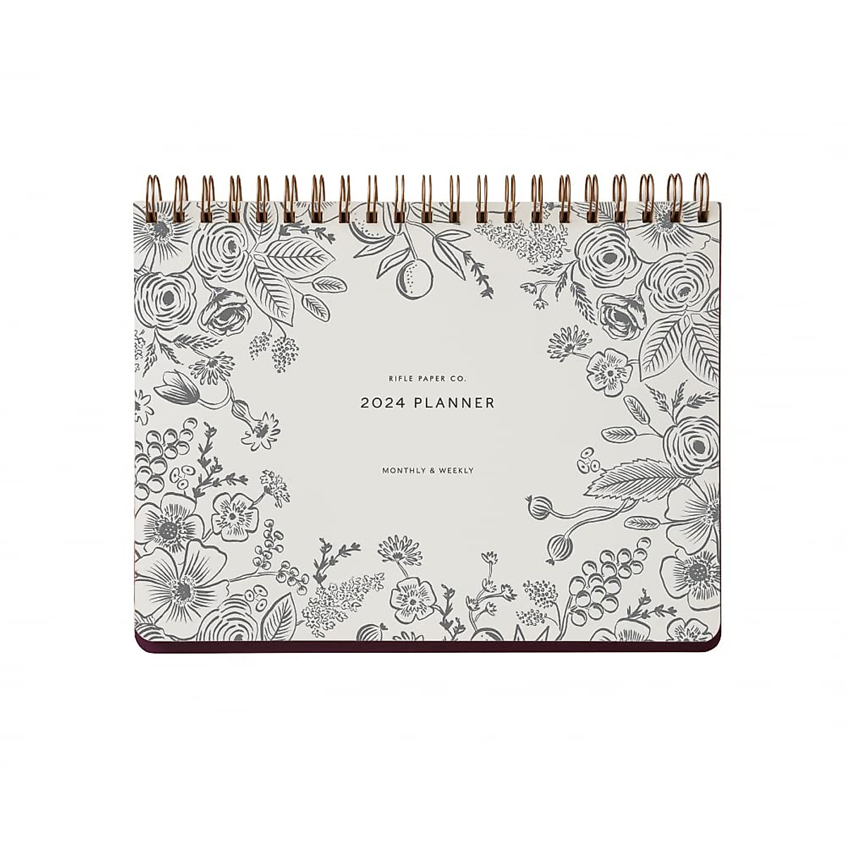 RIFLE PAPER CO. 2024 Blossom 12-Month Top Spiral Planner - Monthly and Weekly Dated Planner, Sturdy Double Spiral Top, Space for Monthly Notes and Weekly To Do List