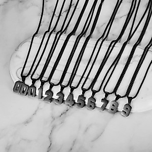 Number Necklace for Boy Black Athletes Number Stainless Steel Chain 00-99 Number Charm Pendant Personalized Sports Jewelry for Men Basketball Baseball Football(11) Over 18 years old