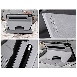 ZUGU Case iPad Pro 11 Inch Case, 1st/2nd/3rd/4th Generation 2018/2020/2021/2022, Slim Protective Cover w/Wireless Apple Pencil Charging, Convenient Magnetic Stand & Sleep/Wake Cover, Arctic Gray