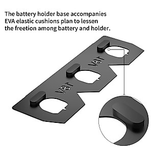 Metal Ryobi 18V Battery Holder,Durable Battery Wall Mount Rack for Ryobi 18V Battery,Ryobi Battery Storage with 3 Slots,Battery Mount Organizer for Ryobi 18V,Black,Patent Pending!!!