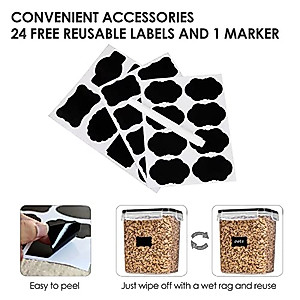 tyeloftute Airtight Food Storage Containers Set with Lids (7 Pack) for Kitchen and Pantry Organization Canister Set Free Marker and 7 Labels (Pink)