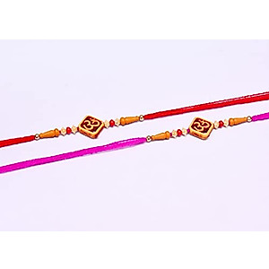 AVN GROUP Set of 2 Rakhi for Brother Om Design Rakhi/ Beads Rakhi for Brother Raksha Bandhan Gift for Brother