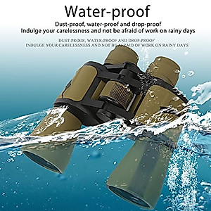 Binoculars for Adults 20x50 High Power Military Binoculars for Adults and Kids with Low Light Night Vision,Compact Waterproof Bird Watching Travel Hunting Stargazing BAK-4 Prism FMC Lens(Brown-1