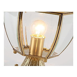 SANBDDLYY Outside Deck Streetlight Home Lawn Driveway Backyard Backyard Column Lamp Water Proof Outdoor Post Light E27 Simplicity Brass Exterior Pillar Lamp Villa Fence Gate House Porch Patio