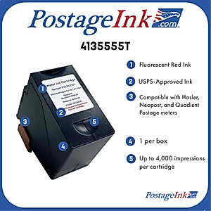 PostageInk.com ISINK34 / IMINK34 Sure.Jet # 4135554T Non-OEM Ink Cartridge Replacement for IM330, IM350, IM420, IM440, IM460, IM480 and IM490 Postage Meters