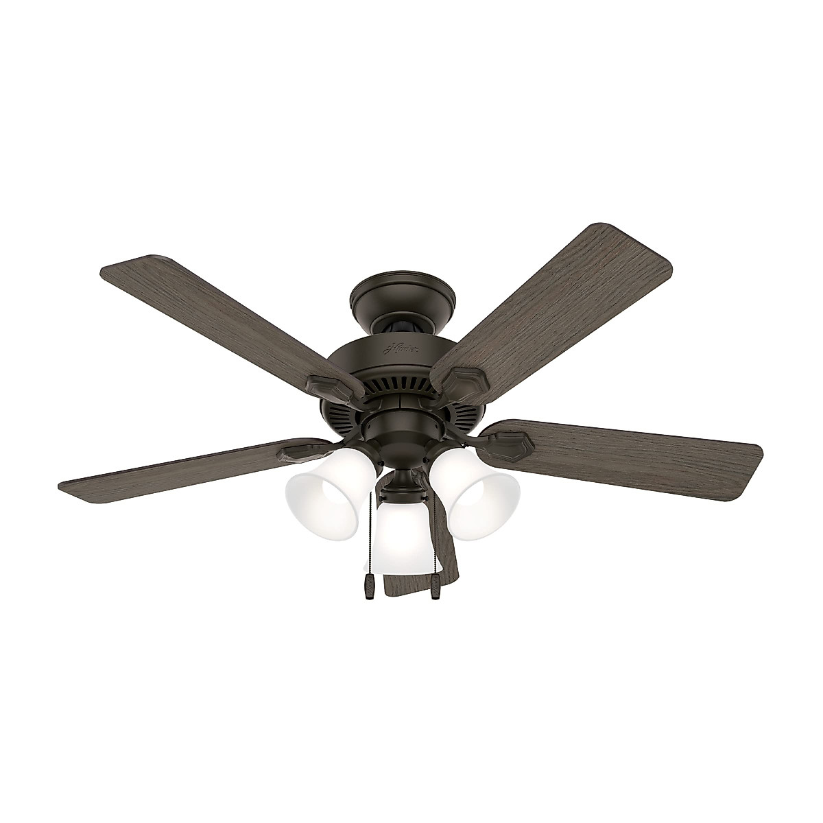 Hunter Fan Company, 50881, 44 inch Swanson New Bronze Ceiling Fan with LED Light Kit and Pull Chain