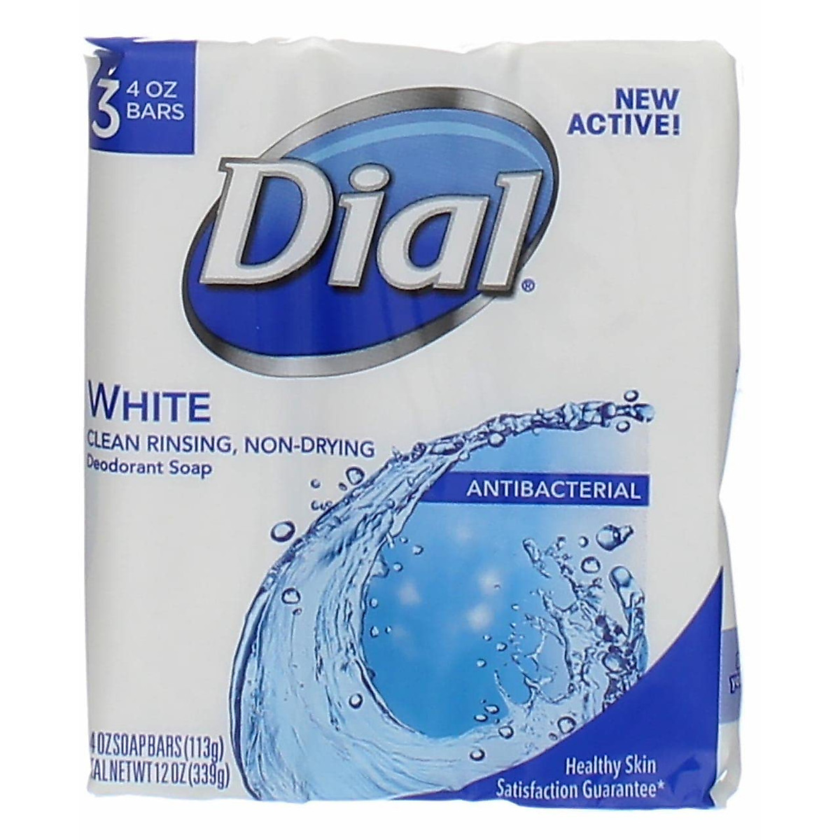 Dial Clean And Refresh Antibacterial Deodorant Bar Soap, White - 4 oz, 3 Bars Pack of 2 (Presentation May Vary)