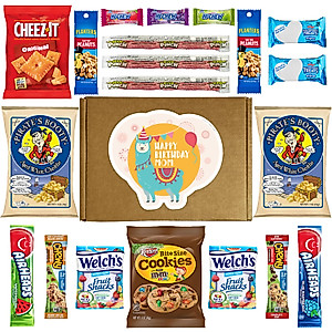 Hangry Kit Birthday Snack Box for Mom - (20 count) Happy Birthday Gift Basket Care Package - Contains Birthday Snacks, Cookies, Chips, Candy. Party Variety Gift Box. (Mom)