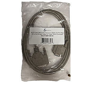 AYA DB9 (9-Pin) Female to DB25 (25-Pin) Male Serial Null Modem Cable (6Ft)
