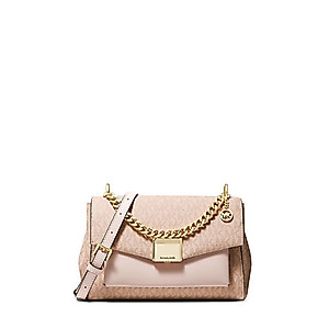 Michael Kors Lita Medium Two-Tone Logo Crossbody Bag Ballet