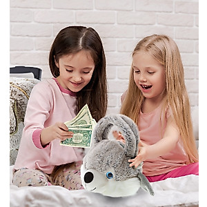 DolliBu Husky Plush Handbag - Super Soft Plush Stuffed Animal Purse for Children's Accessories, Kids Hand Bag Toy Purse, Pretend Play, Fluffy Dress Up Toy Purses for Girls & Boys