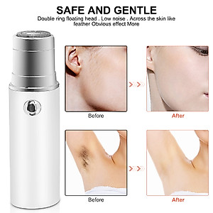 Flawless Hair Remover for Women, Rechargeable Painless Face Shavers for Women with 1× Replacement Head, Noise-Free Electric Facial Hair Removal on Full Charge, for Face, Upper Lips, Chin, Arms, Legs