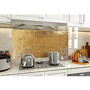 Kitchen Cabinet Oil Proof Wallpaper Stickers Kitchen Stickers Self Adhesive Kitchen Aluminum Foil Stickers Oil Proof Waterproof Kitchen Stove Sticker (A (23.6 in*197 in))