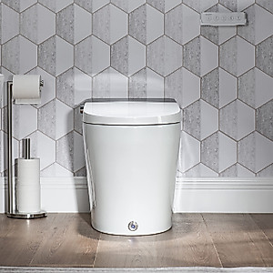 Casta Diva Smart Toilet with Auto Open/Close Lid, Heated Seat, Warm Water Bidet, Digital Display for Temp Control, Foot Kick Flush, Auto Flushing, 1.28GPF Bidet Toilet with Remote