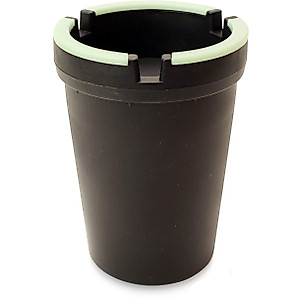 VIP Home Essentials Stub Out Glow in The Dark And Non-Glow - Butt Bucket Ashtray (Black, Regular)