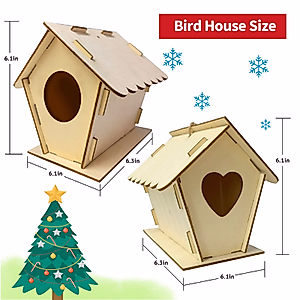 Craft Spot! Bird House Kit for Kids, Christmas Bird House Sets to Build, DIY Wooden Birdhouse for Outdoor, Kids Crafts Wood Arts and Crafts for Kids Ages 3+